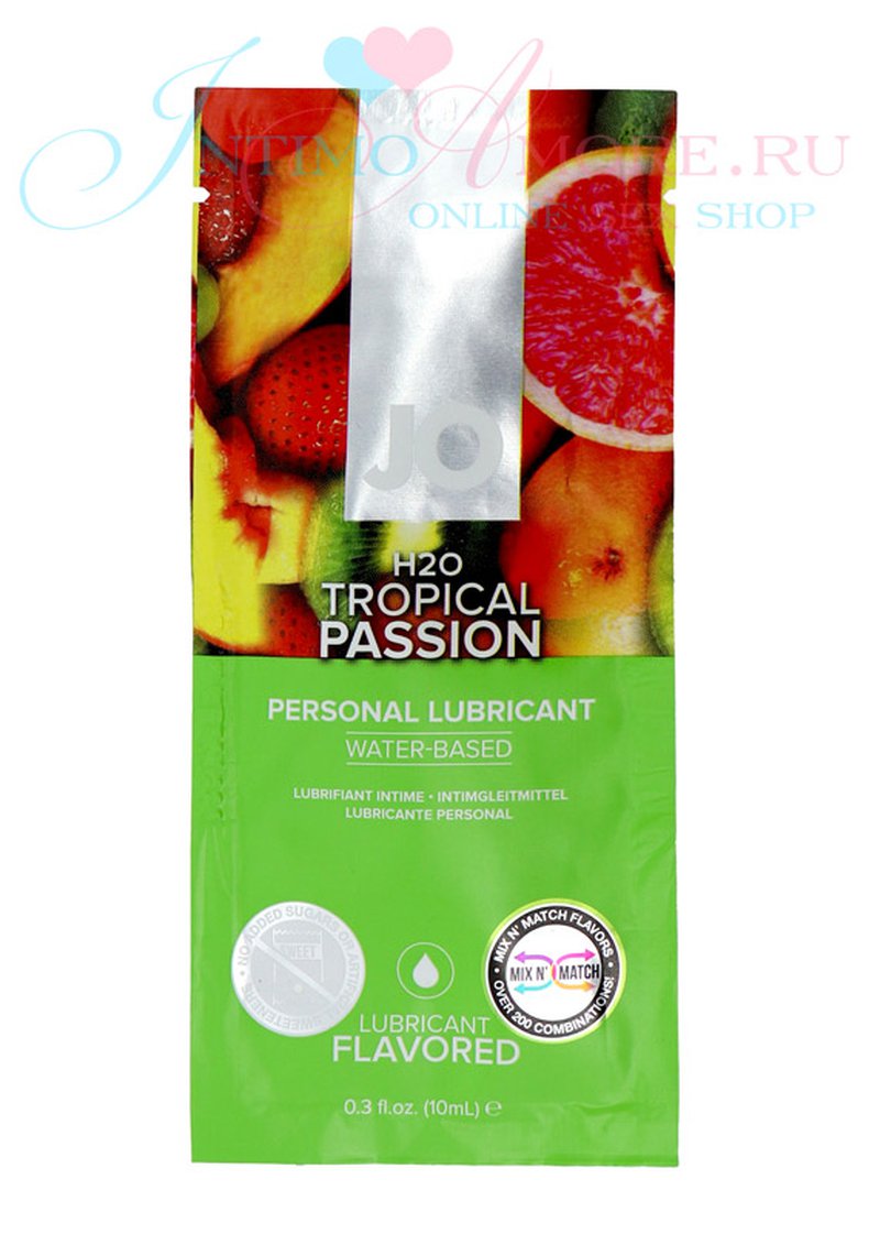 Съедобный лубрикант JO® H₂O Tropical Passion (тропический), 10мл купить ...